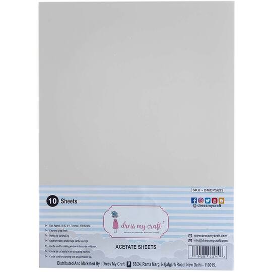 Dress My Craft® 175 Microns A4 Acetate Sheets 10ct Michaels